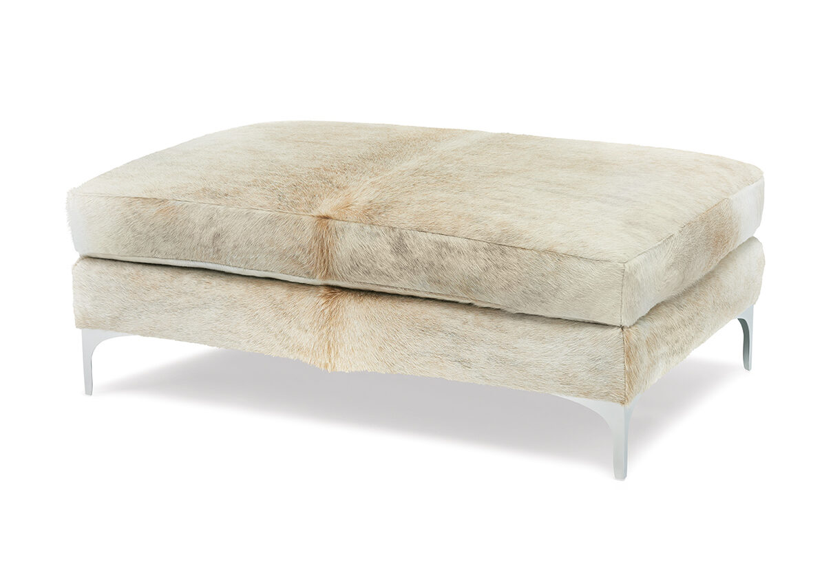Lauren Chrome Rectangular Ottoman 200 - Massoud Furniture